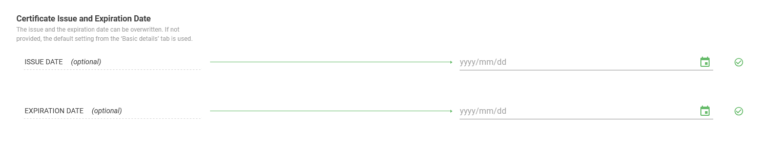 Manage Issue and Expiration Dates