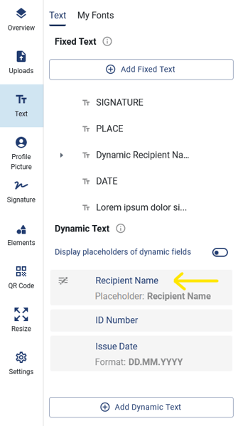 Adding and Uploading recipients