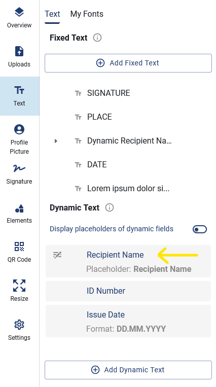 Adding and Uploading recipients