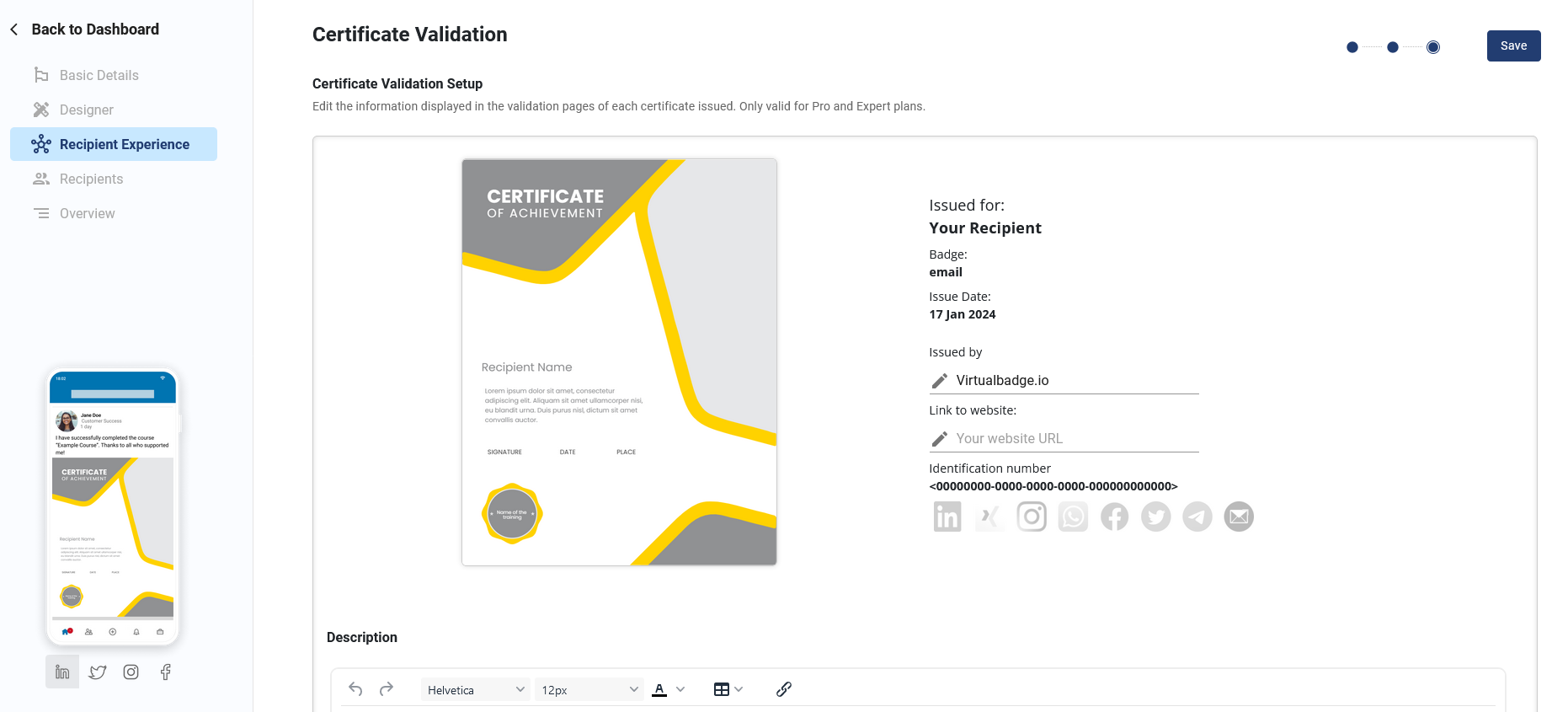 Certificate validation
