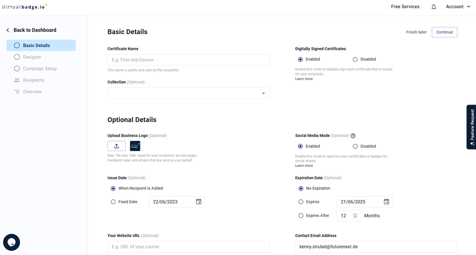 Digitally Signed Certificates