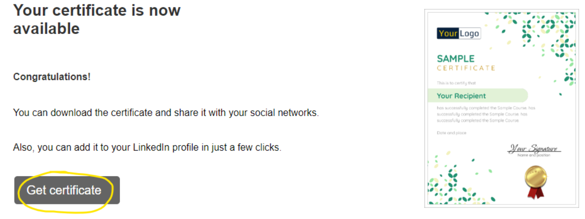 How to get your Certificate or Badge?