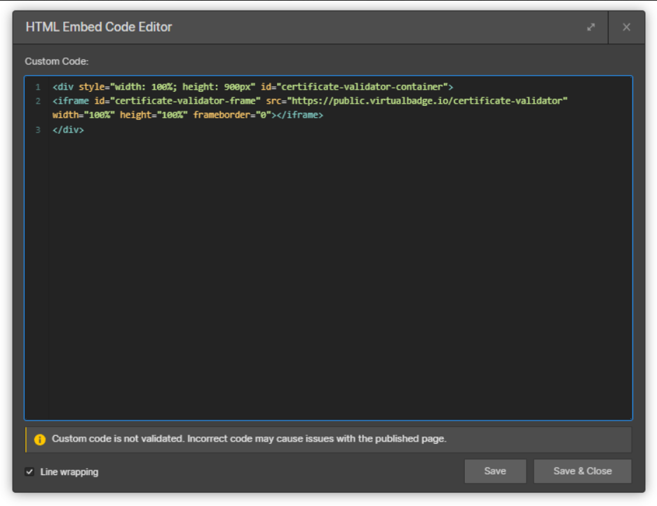 Private label validation