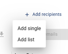 Adding and Uploading recipients