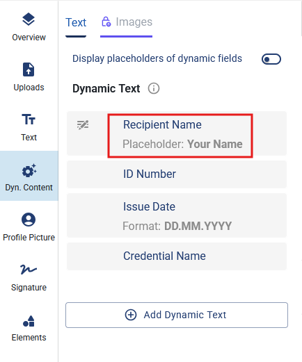 Adding and Uploading recipients